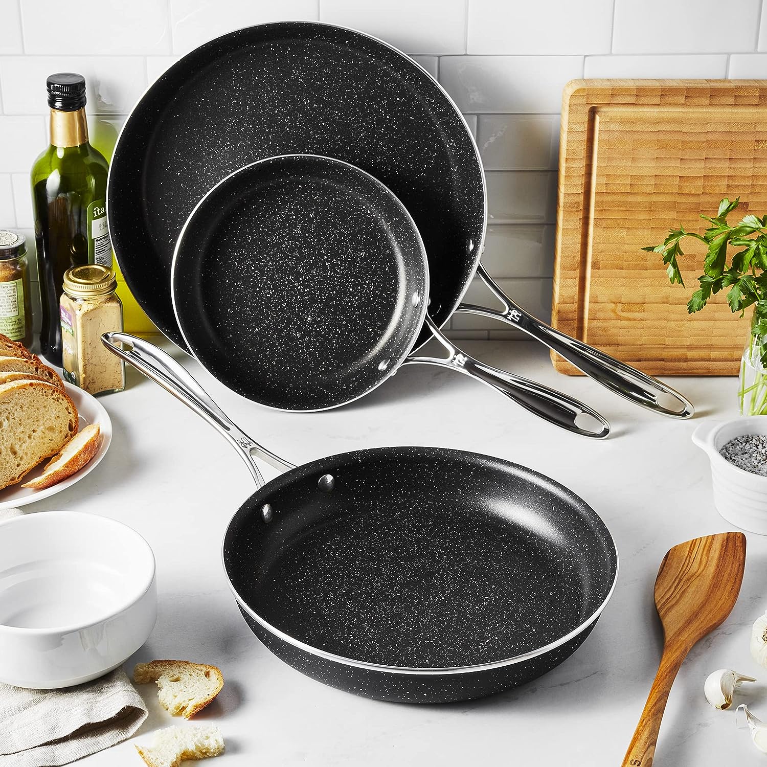 Henckels Capri Notte Granitium 3-piece Fry Pan Set Reviews - Kitchen Deets